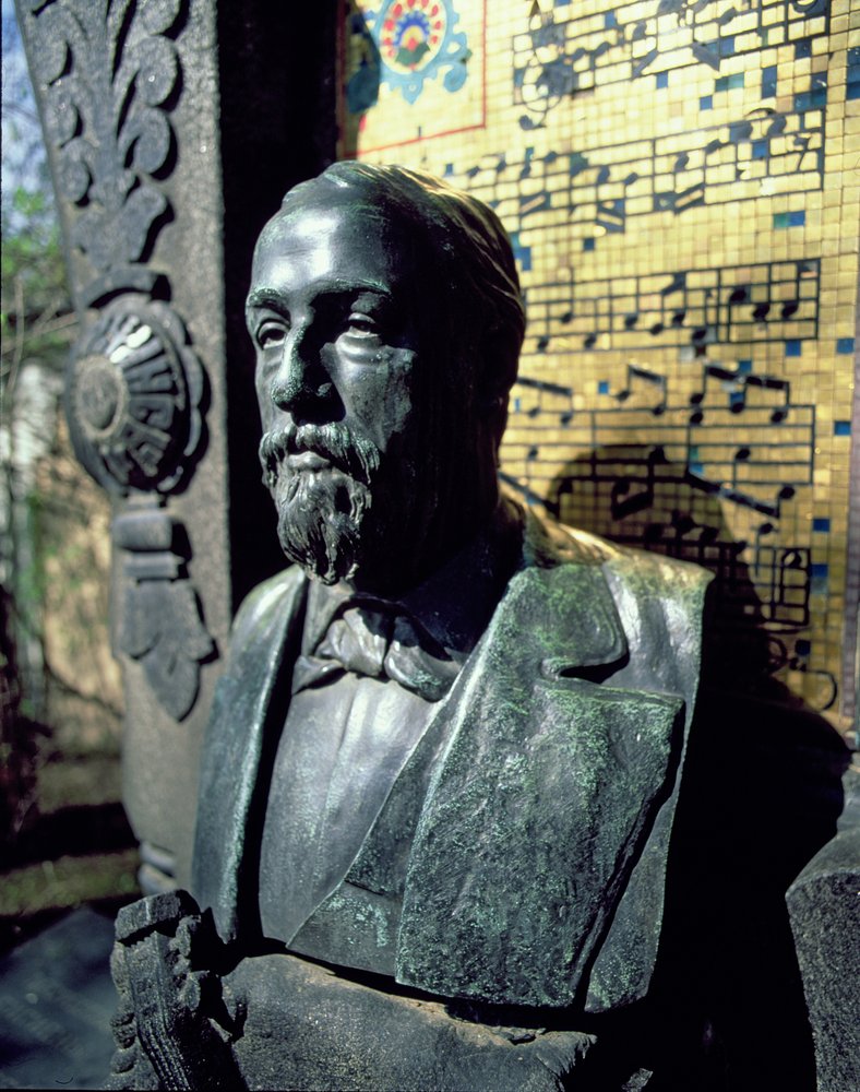Portrait bust of Alexander Borodin from his tomb